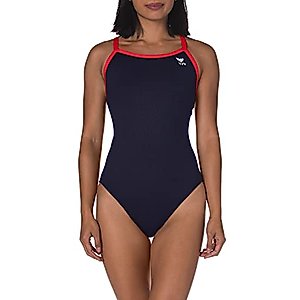 TYR Women’s Hexa Diamondfit Swimsuit, Black/Blue, 38