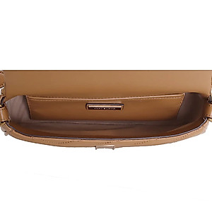 Tory Burch Women's Dusty Almond Brown Kira Chevron Leather Tassel Shoulder Bag Handbag