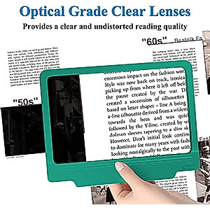 4X Magnifying Glass with 36 Adjustable LED Lights Provide Full-Page Viewing Area Evenly Lit Perfect for Low Vision Person and Seniors （Green）