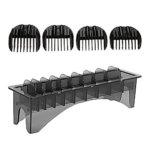 Rectangular Plastic Guide Comb Storage Box, 10 Grid Clipper Guard Holder Clippers Box Case Master with Rectangle Combs Guides Universal Base Tools Container Barbershop