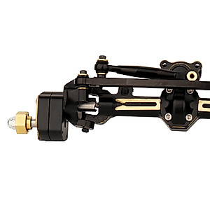 RZXYLRC Brass Black Coating Complete Portal Front and Rear Axles with Servo Mount Servo Arm for Axial AX24 1/24 RC 4WD Crawler Car Metal Upgrade Parts