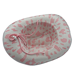 4E's Novelty Cow Print Cowboy Hat with Accessory, Cowgirl Hat for Women Men Adult Western Party, Cowgirl Costume Accessory (White & Pink Cowprint + Heart Shaped Glasses)