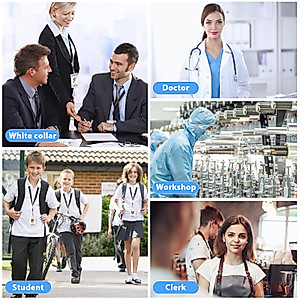 ID Badge Holder with Lanyard, 10 Sets Clear Name Badge Holder 4.5x2.6 Inches, Name Tag Holder with Waterproof Resealable Zip for Business School (Vertical)