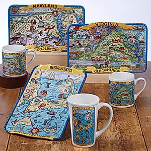 Certified International Massachusetts Souvenir Rectangular Platter 13" x 8"