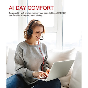 HROEENOI Noise-Cancelling USB Headset - Premium Wired PC and Laptop Headphones - Optimal for Zoom, Skype, Home Office, Call Centers, E-Learning - 5-Year Warranty