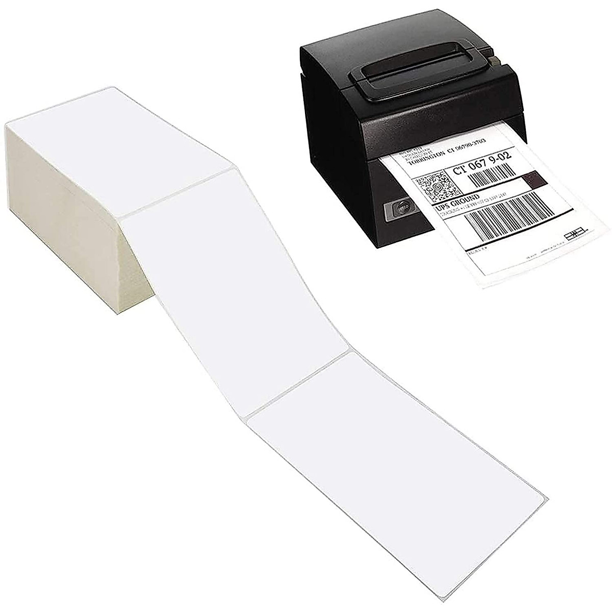 4x6 Thermal Labels, ANWALE Shipping Label, Direct Thermal Printer Label (500 Fan-Fold Labels), Commercial Grade Compatible with Rollo Label Printer, MUNBYN, iDRPT, Polono, Zebra Thermal Label Printer