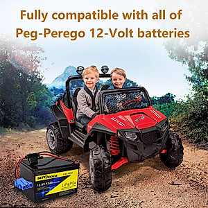 SEFEPODER Replacement Battery Compatible with Peg Perego Ride-On Toys 12-Volt Battery, 12V 12Ah Lifepo4 Lithium Ion Rechargeable Battery for Peg Perego Ride-On Vehicles