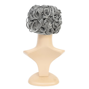 SWACC Short Messy Curly Dish Hair Bun Extension Easy Stretch hair Combs Clip in Ponytail Extension Scrunchie Chignon Tray Ponytail Hairpieces (Grey)