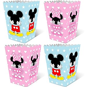24 Packs Micky Minnie Mouse Party Popcorn Boxes, Baby Shower Party Cookie Boxes for Kids Micky Minnie Themed Party, Birthday Treats Boxes