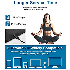BULYPAZY Bluetooth Headband for Women, HD Speakers Bluetooth 5.0 Wireless Headband Headphones, Fashion Black Head Band with Knotted/Twist Design for Yoga, Workout, Running, Sports, Gift (Black-1)