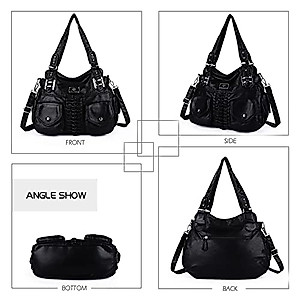 Rose Linda Hobo Bags and Handbags for Women Shoulder Bags Handbag with Multiple Pockets PU Leather Tote Bag