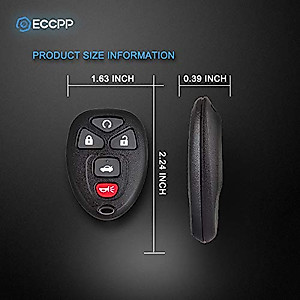 ECCPP 1X Replacement Uncut Keyless Entry Remote Control Car Key Fob (Shell Case) for Chevy Malibu/Cobalt for Buick LaCrosse/for Pontiac G5 G6 Grand Prix KOBGT04A