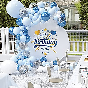 DASHAN White Round Backdrop Cover 7.2x7.2ft Polyester Pure White Birthday Party Photography Background Banquet Press Conference Performance Cake Table Decor for Adult Kids Portrait Photo Studio Props