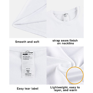 LAPASA Men's Thermal Underwear Top Crewneck Long Sleeve Shirt Base Layer Lightweight Winter Thermoflux 100 M09 Large White