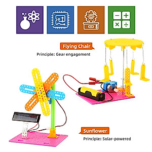 STEM Kit for Girls, Kids Crafts 8-12 Boys, Science Projects Activities Electronic Building Kits 6-8, 4-in-1 Craft Sets for Girl Engineering Toys, DIY Electronics Gifts Age 6 7 8 9 10 11 12 Year Old
