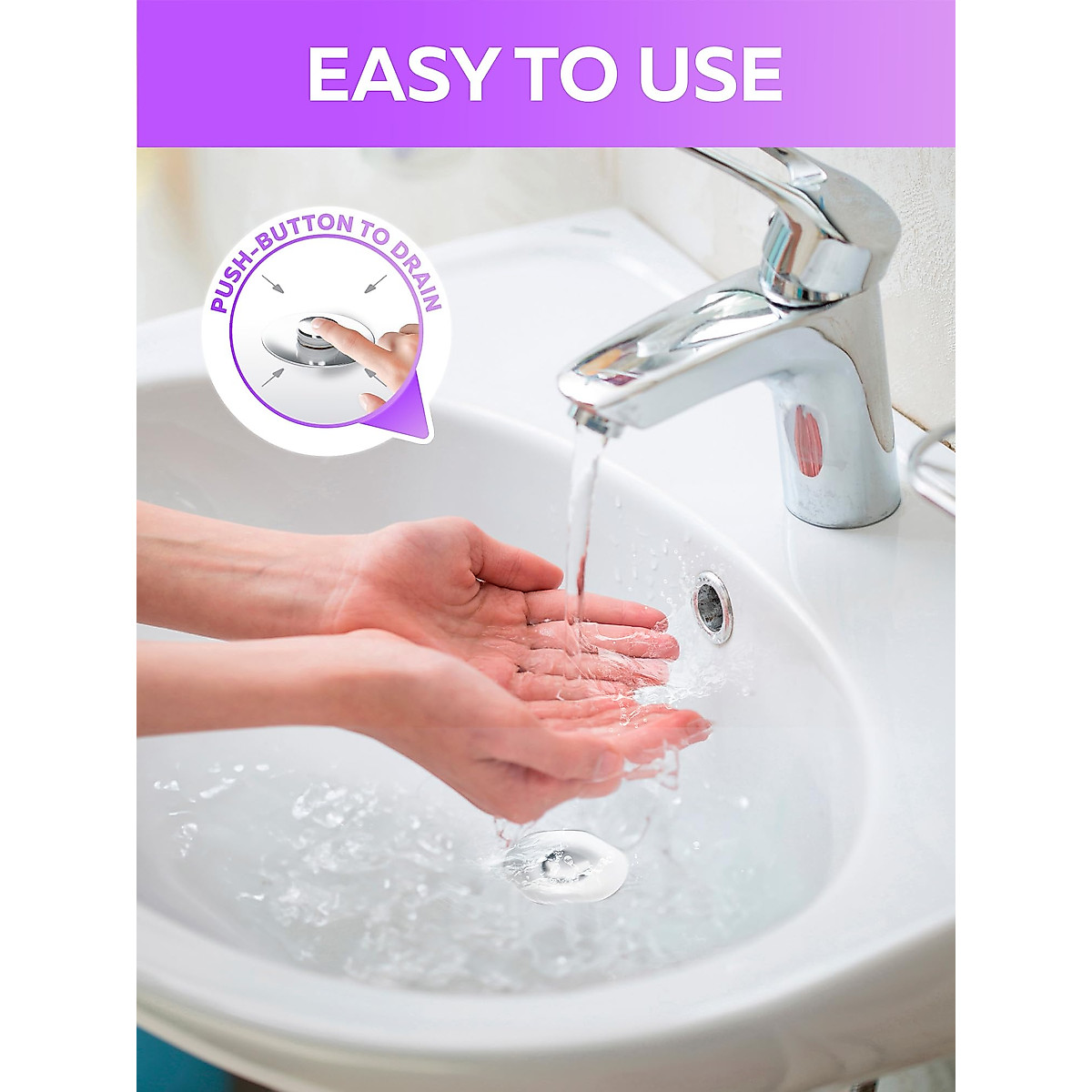 2 in 1 Bathroom Sink Stopper Replacement - 1.06"-1.65" Pop Up Drain Stopper - Universal Sink Drain Stopper with Anti-Clogging Filter Basket - Bathroom Sink Plug for Basin Drain Holes