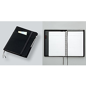 KOKUYO Systemic Cover Notebook, with One Semi-B5, B 6mm Ruled, 35 Lines, 40 Sheets, Twin Ring Edge Title Notebook, Black, Japan Import (NO-683B-D)