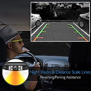 Pyle License Plate Rear View Camera - Built-in Distance Scale Lines Backup Parking/Reverse Assist Marine Grade Waterproof IP-67 Adjustable Slim Bar Cam Night Vision w/ 420 TVL Resolution PLCM28MS