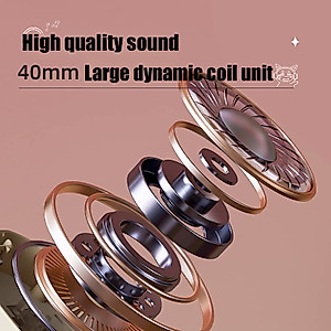 Loluka Wired Headphones Cute Cat Design Foldable Light Weight Headphones Stereo Sound for Boys & Girl Wired Headset Over Ear Headphone with Both Bluetooth and Cable for Cellphone and PC