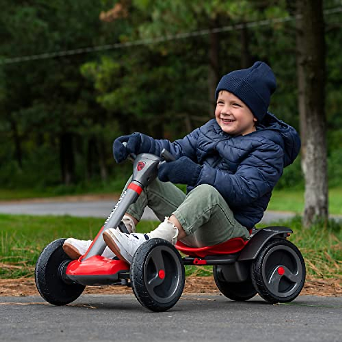 Rollplay Flex Kart 6V Electric Go Kart for Children Aged 2-5 Featuring Space-Saving Folding Function, Easy Push Start Button, and a Top Speed of 2 MPH, Green