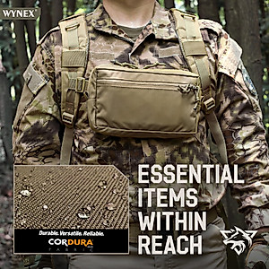 WYNEX Tactical Molle GP Admin Pouch, Molle General Purpose Pouch EDC Molle Utility Tool Pouch Organizer Military Multi Purpose Bag Modular Pouches Cummerbund Belt Pouch with Hook and Loop Insert Panel