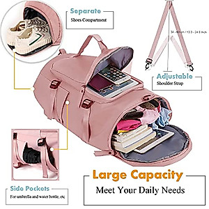 30L Travel Duffel Backpack for Women Sports Gym Bag Outdoor Duffel Bag with Shoes Compartment Weekender Overnight Daypack