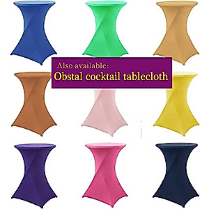 Obstal 6 Pack Stretch Spandex Table Covers for 6 Foot Tables - 6 FT Universal Rectangular Fitted Tablecloth Protector for Wedding, Banquet, Party (Black, 72 Length x 30 Width x 30 Height Inches)