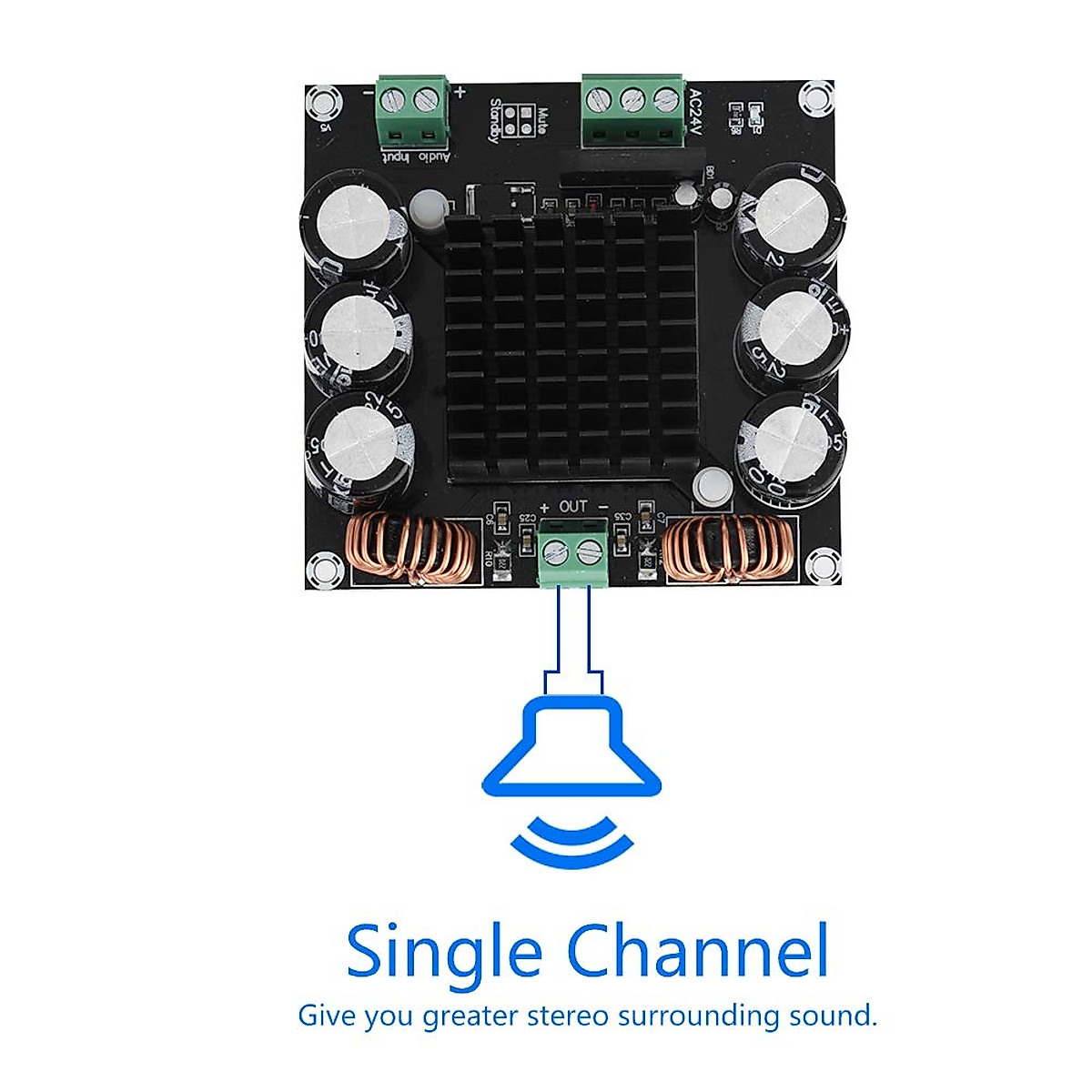 TDA8954 Digital Audio Amplifier Board, Single Channel Digital Audio Power Amplifier Board, 420W AC 12-28V Single Channel Digital Power Audio Stereo Amp Board for DIY Speakers