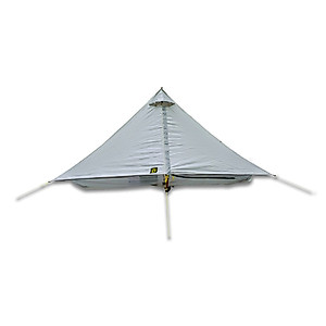 Six Moon Designs Lunar Solo Gray 1 Person Ultralight Tent. 26 oz. Backpacking Tent. 100% Silicone Coated Polyester Material for Reduced Fabric Stretch & Volume. Trekking Pole Setup.