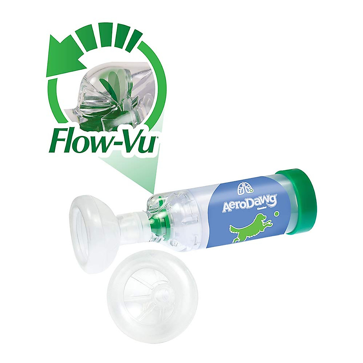AeroDawg The Original Canine Aerosol Chamber Inhaler Spacer for Medium & Large Dogs with Exclusive Flow-VU Indicator