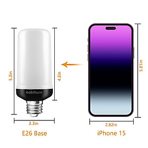 aobthurn Flame Light Bulbs, 4 Modes LED Flame Effect Light Bulb, E26 Base Flickering Light Bulb with Gravity Sensor,Flickering Light Bulbs Halloween Home Party (4 Pack)