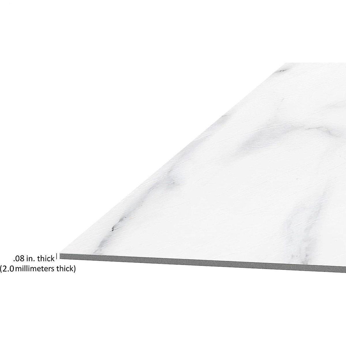 Palazzo Self Adhesive 12-Inch Vinyl Floor Tiles, 20 Rectangular Tiles - 12" x 24", Luxe White Pattern - Peel & Stick, DIY Flooring for Kitchen, Dining Room, & Bedrooms by Achim Home Décor