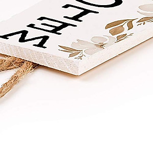 P. Graham Dunn Welcome Floral Brown 10 x 4 Solid Pine Wood Decorative Vertical String Sign