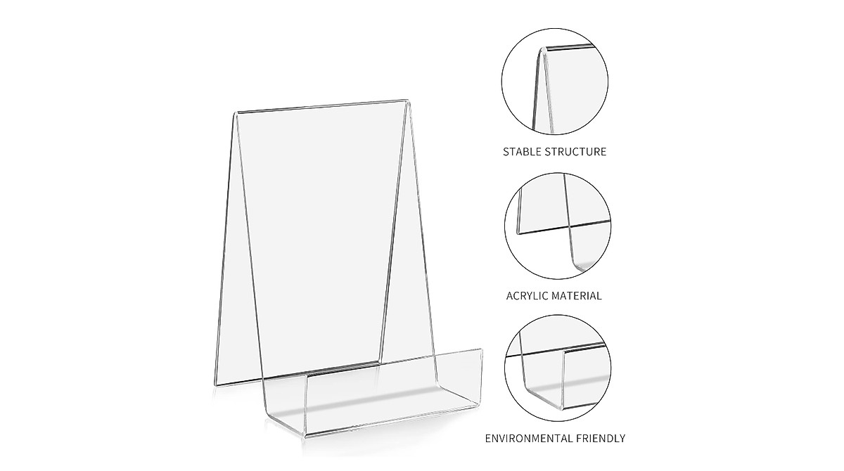 ZOY Acrylic Book Easel Stand 5-Pack for Books and Art Displays