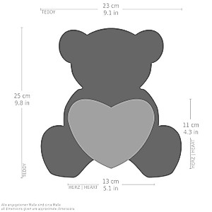 BRUBAKER Teddy Bear with Red Heart - I Love You - 9.84 Inches - Cuddly Plush Toy - Stuffed Animal - Brown