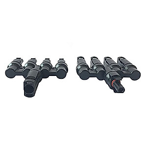 KRXNY Solar Panel PV 1 To 4 T Branch Connectors PV Cable Coupler Combiner Connector Splitter Adapter M/FFFF And F/MMMM 1 Pair