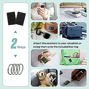 Key Finder, Esky 80dB RF Item Locator with 100ft Working Range, Wireless Wallet Tracker with 1 Transmitter and 6 Receivers for Finding Key, Remote, Pet and Wallet, Batteries Included-Black