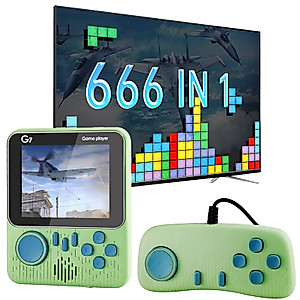 Fadist Handheld Game Console, Retro Game Console with 666 Classic Games, 3.5'' Color Display,Rechargeable Battery, Support for 2 Players & TV, Ideal Gift for Kids, Friend, Lover