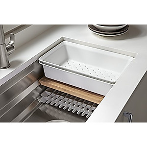 KOHLER 5540-NA Prolific 33 Inch Workstation Stainless Steel Single Bowl Kitchen Sink with Included Accessories, Undermount Installation, Stainless Steel
