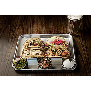 Iconikal Stainless Steel 2 or 3 Tacos Holder Stand Serving Tray Plate, 4-Pack