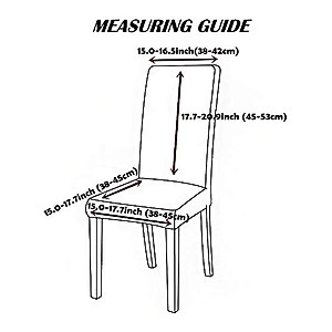 Hooshing PU Leather Chair Covers Stretch Waterproof Chair Protectors for Dining Room Set of 2 Brown