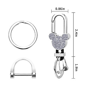 Savzokiw Key Chain with (2 Extra Key Rings) cute Car Keychain for Men and Women (Silver)