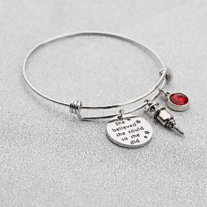 AKTAP Phlebotomist Gift Nurse Phlebotomist Bangle Bracelet She Believed She Could Phlebotomy Graduation Gifts For Technician Hematologist Medical Technologist (Nurse Phlebotomist Bracelet)