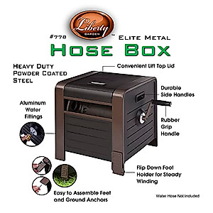 Liberty Garden 778 200' Hose Storage Box, Bronze, 23 x 16.9 x 18.15 inches