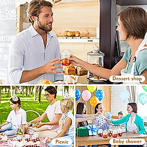 100 Pack 12 oz Clear Plastic Parfait Cups with Dome Lids No Hole Disposable Party Dessert Cups with Lids Insert Spork Round Fruit Cups with Lid Containers Tumbler for Yogurt Fruit Cereal Ice Cream