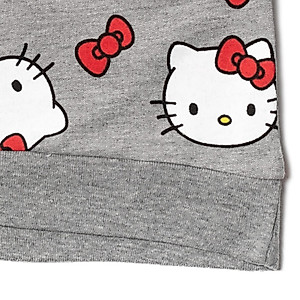 Hello Kitty Little Girls French Terry Pullover Sweatshirt Grey 6-6X