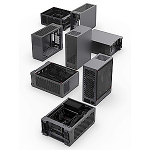 C1(C1 Upgraded Version)Micro ATX Computer Case for PC 2023 Mid Tower Aluminum Alloy Large Side Penetration MATX ITX Gaming Case in-Line Long Graphics Card ATX Power Supply 240 Water-Cooled Hard Drive