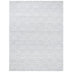 SAFAVIEH Marbella Collection Area Rug - 8' x 10', Light Grey, Handmade Wool, Ideal for High Traffic Areas in Living Room, Bedroom (MRB393F)
