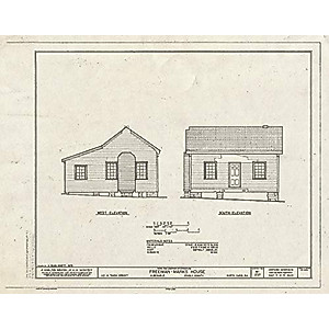 Historic Pictoric : Blueprint HABS NC,84-ALB,1- (Sheet 3 of 4) - Freeman-Marks House, 112 North Third Street, Albemarle, Stanly County, NC 14in x 11in