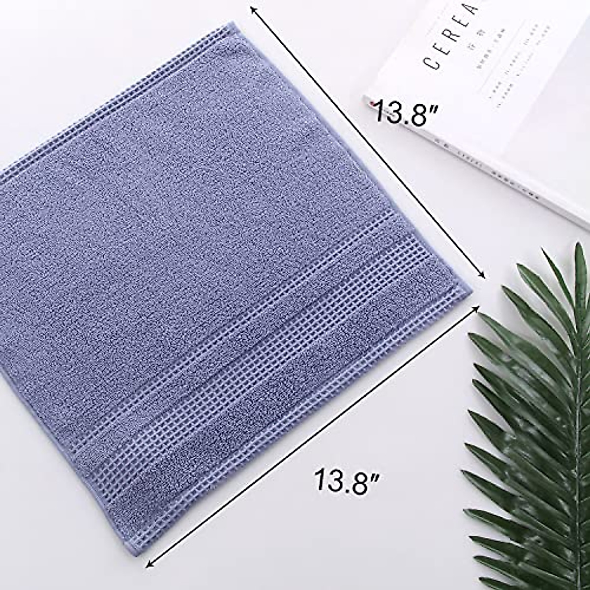 JEFFSUN Colorful Cotton Washcloths, Ultra Soft and Highly Absorbent Bathroom Face Cloths 13 X 13 Inch (6-Pack)